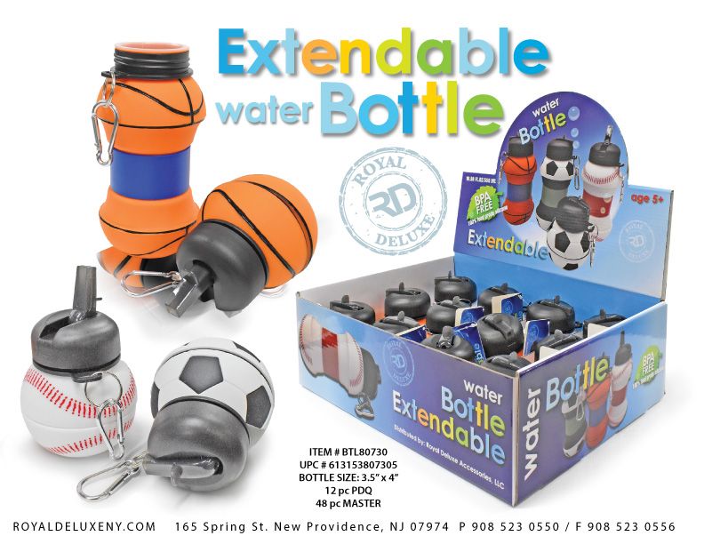 Extendable Water Bottle Sport Design Silicone - at - royaldeluxeny.com