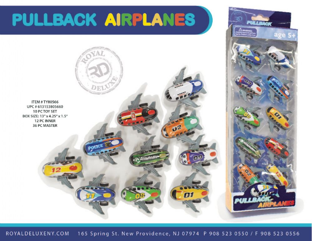 12-Pack Mini Friction Pull Back Airplanes - at - royaldeluxeny.com
