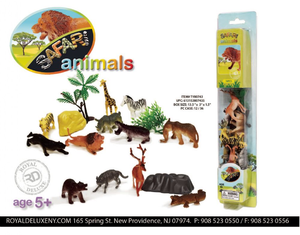 16 Pc Mini Safari Figures - at - royaldeluxeny.com