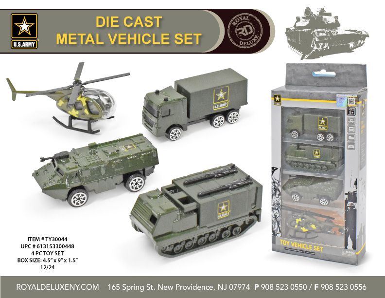 Us Army 4pc Toy Vehicle Set - at - royaldeluxeny.com