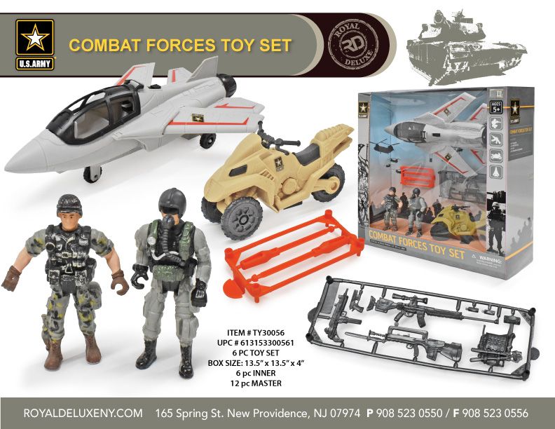 Us Army Big Box Toy Set W/ Soldier, Jet, & Motorcycle - at ...