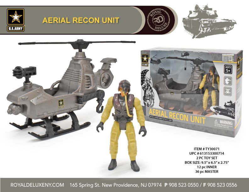Us Army Box Toy Set W/ Soldier & Cargo Helicopter - at - royaldeluxeny.com
