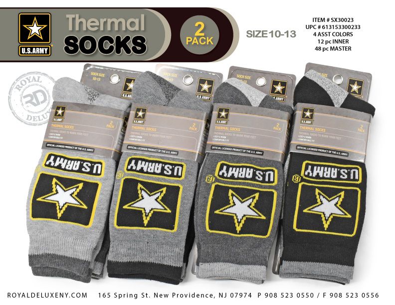 Us Army - Mens 2pk Thermal Socks - All Tri Tonal - Star Symbol - at ...