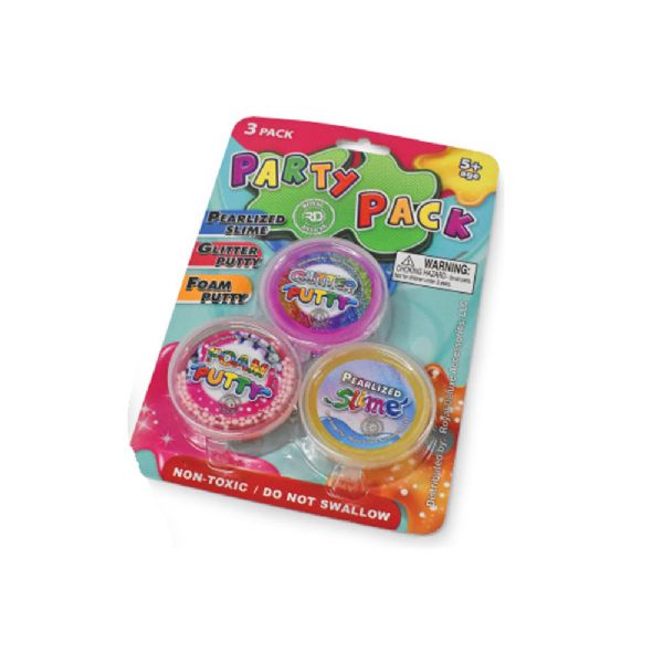 3pk Party Pack Assorted Slime , Putty & Foam - at - royaldeluxeny.com