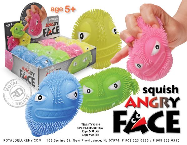 Squishy Angry Face Ball - at - royaldeluxeny.com